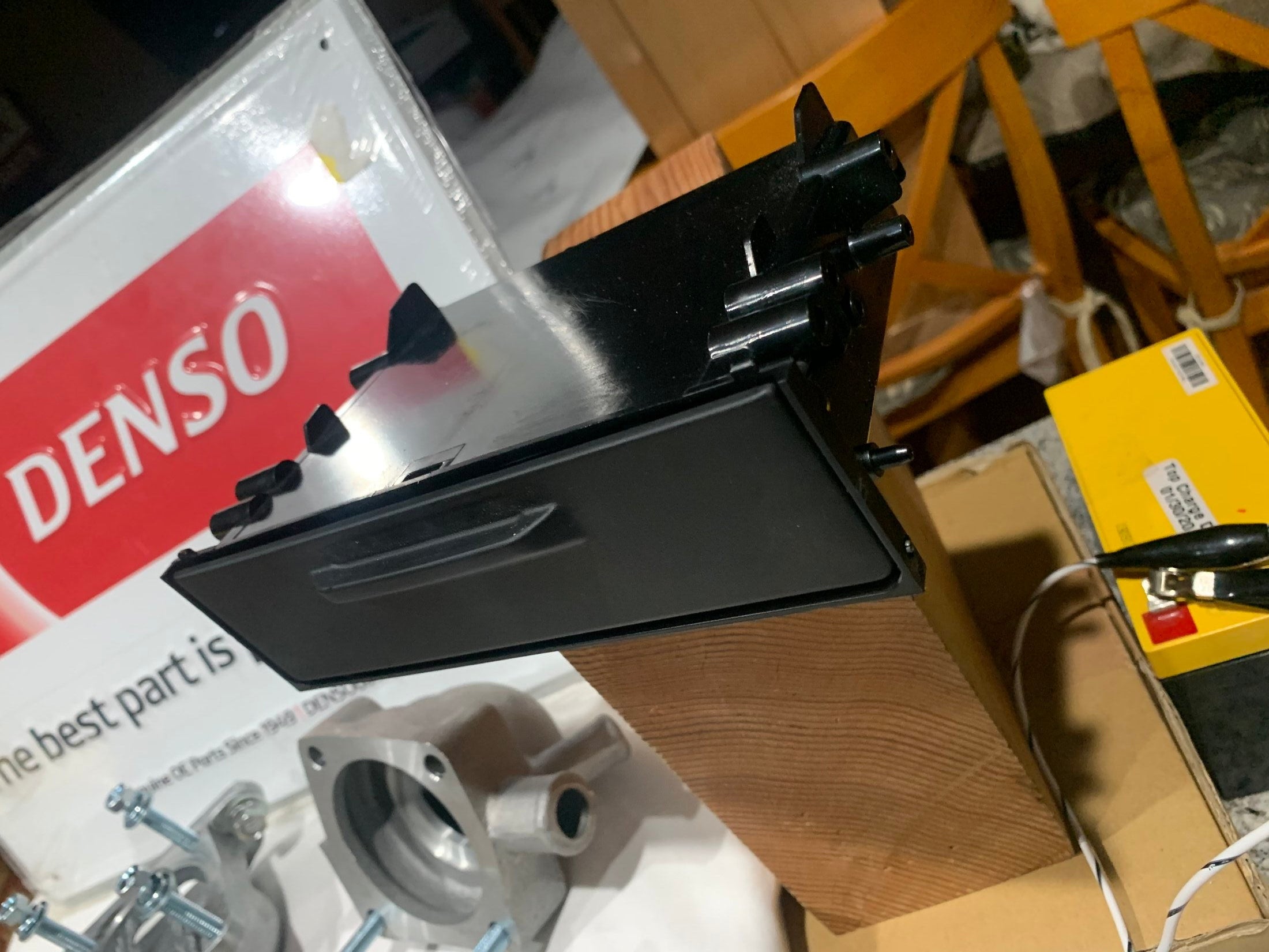 NOS OEM FULL SIZE Single DIN. TRAP-DOOR Sandwich Box added above or un ...