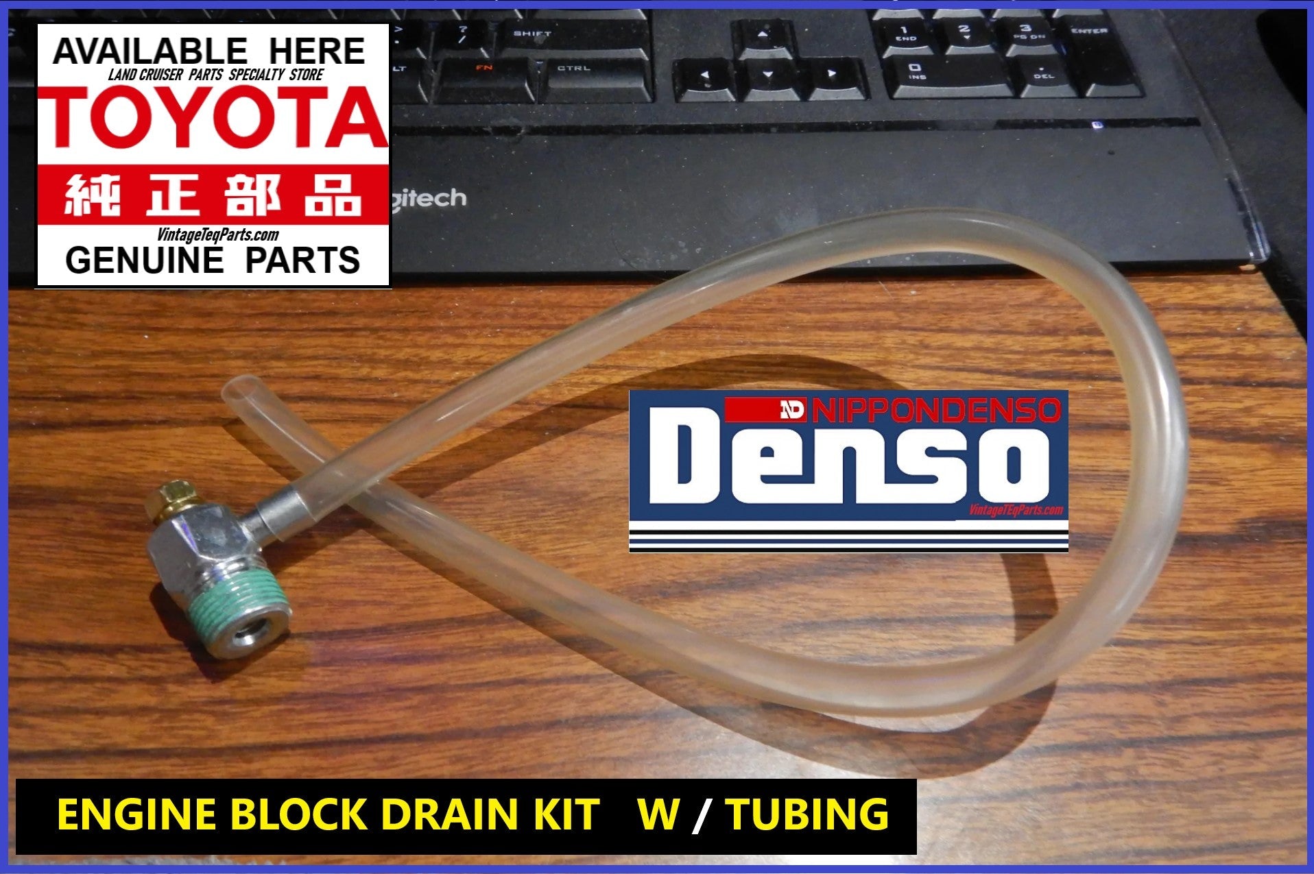 NON-USA OEM TOYOTA Engine Block Drain Pet Cock KIT w/ Molded TUBING HO ...