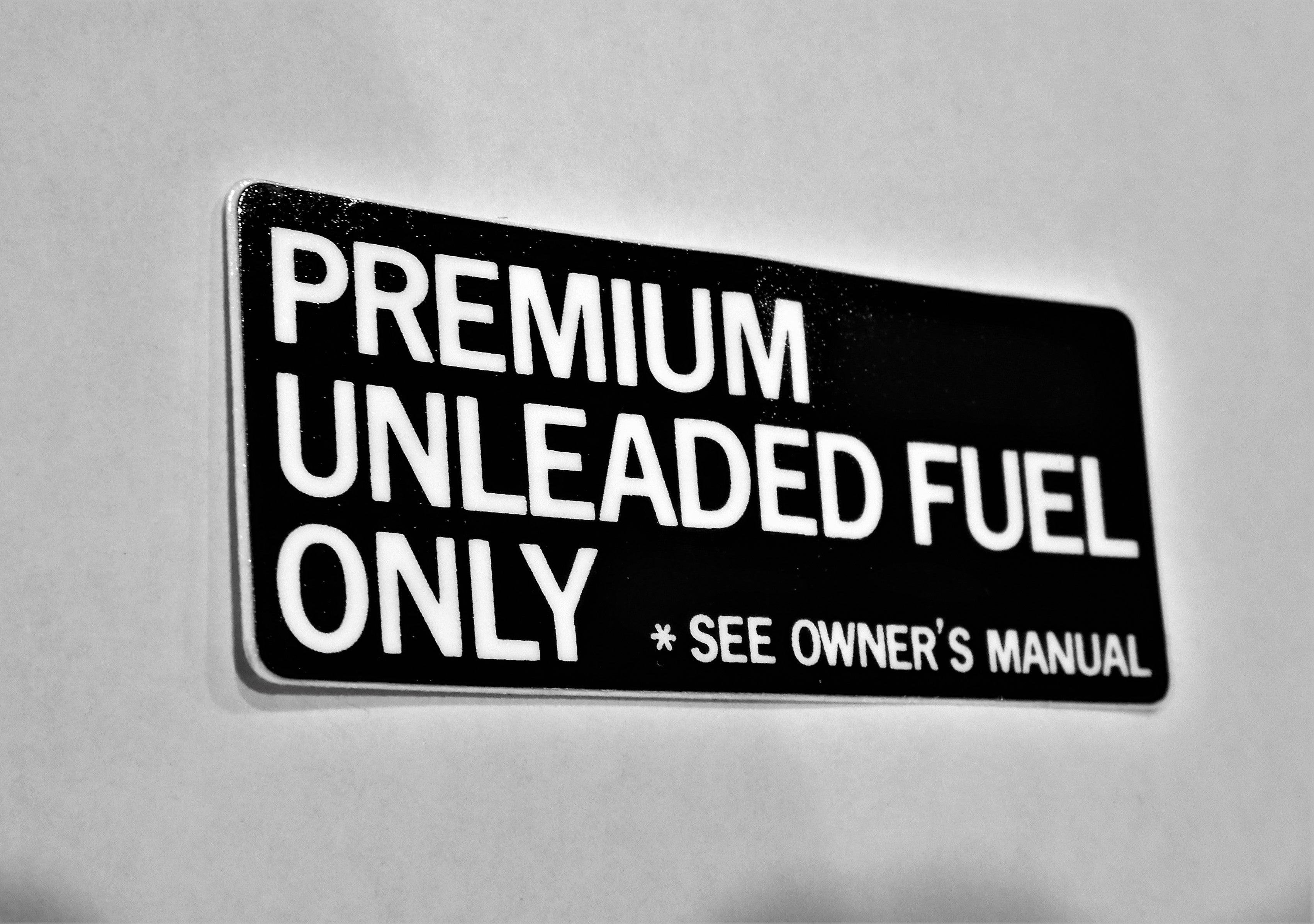 OEM TOYOTA PREMIUM UNLEADED FUEL ONLY Decal Label F 1.5 , 2F , 3FE , 1 ...