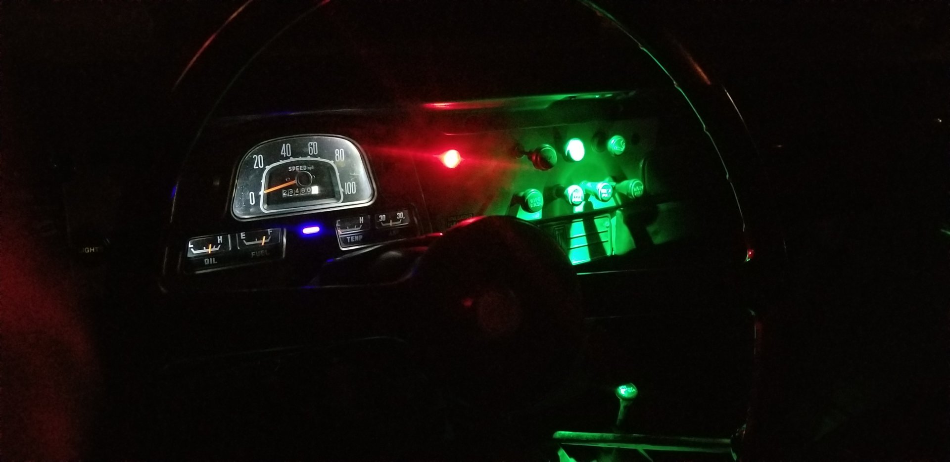 LED UNDER Padded Dash Pull Switch and Knobs Switch Board Update Upgrad ...